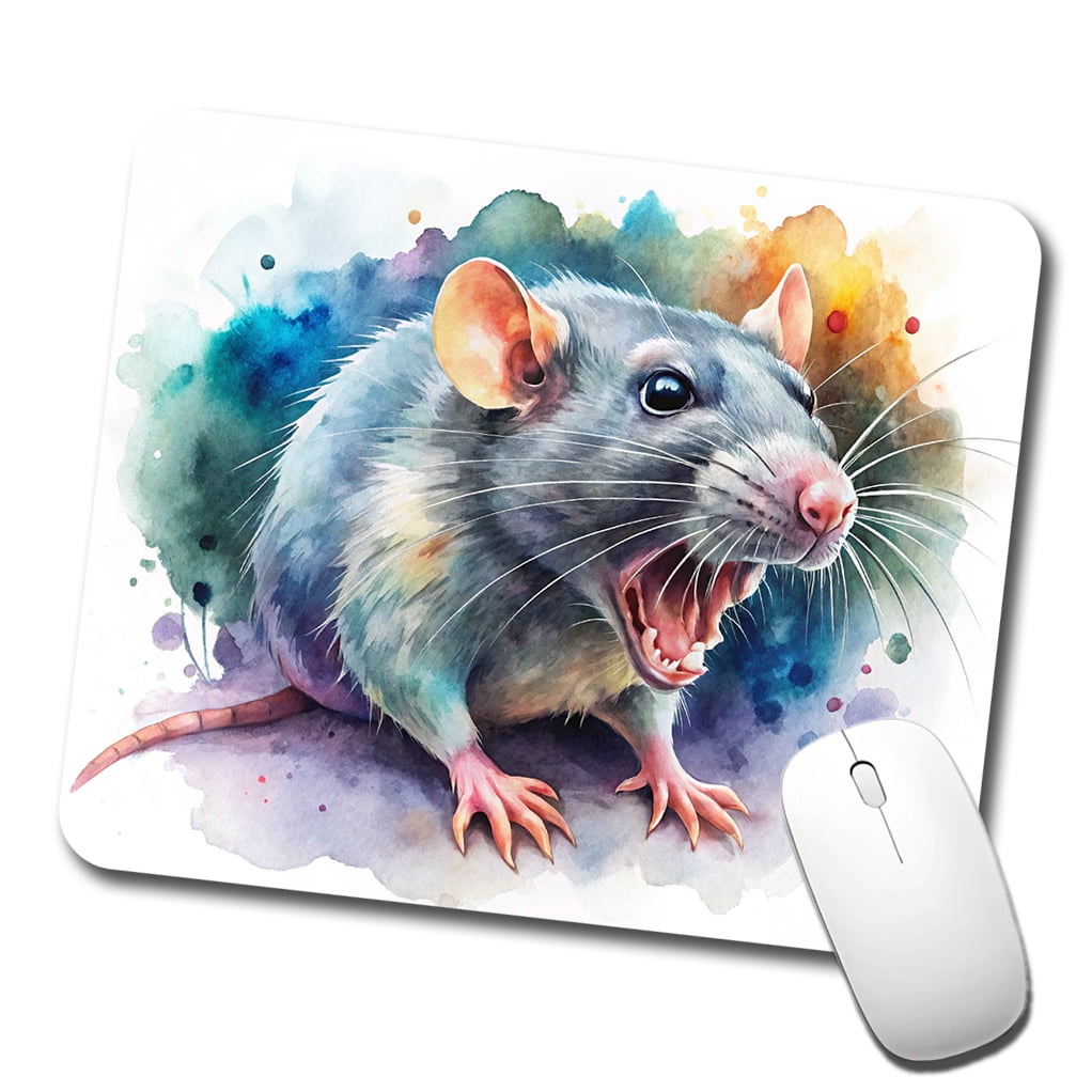 Angry Rat Watercolor Mouse Pad Low Profile Gaming Mat - Walmart.com