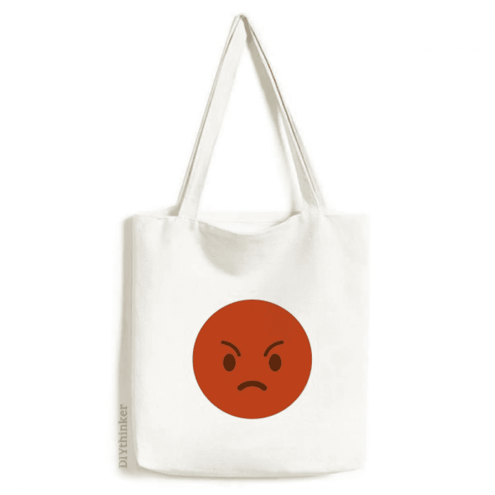 Angry Red Cute Online Chat Face Tote Canvas Bag Shopping Satchel Casual ...