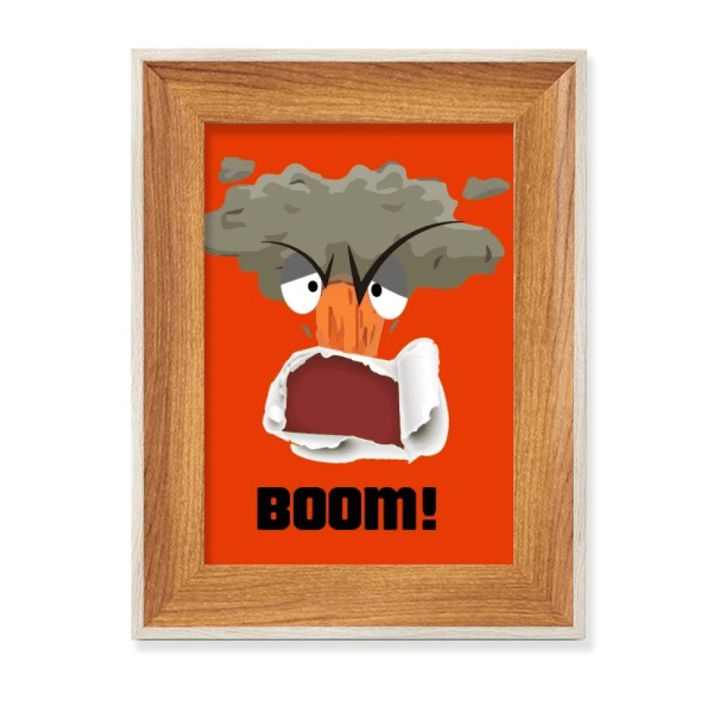Angry Red Emotion Volcano Eruption Desktop Wooden Photo Frame Display ...