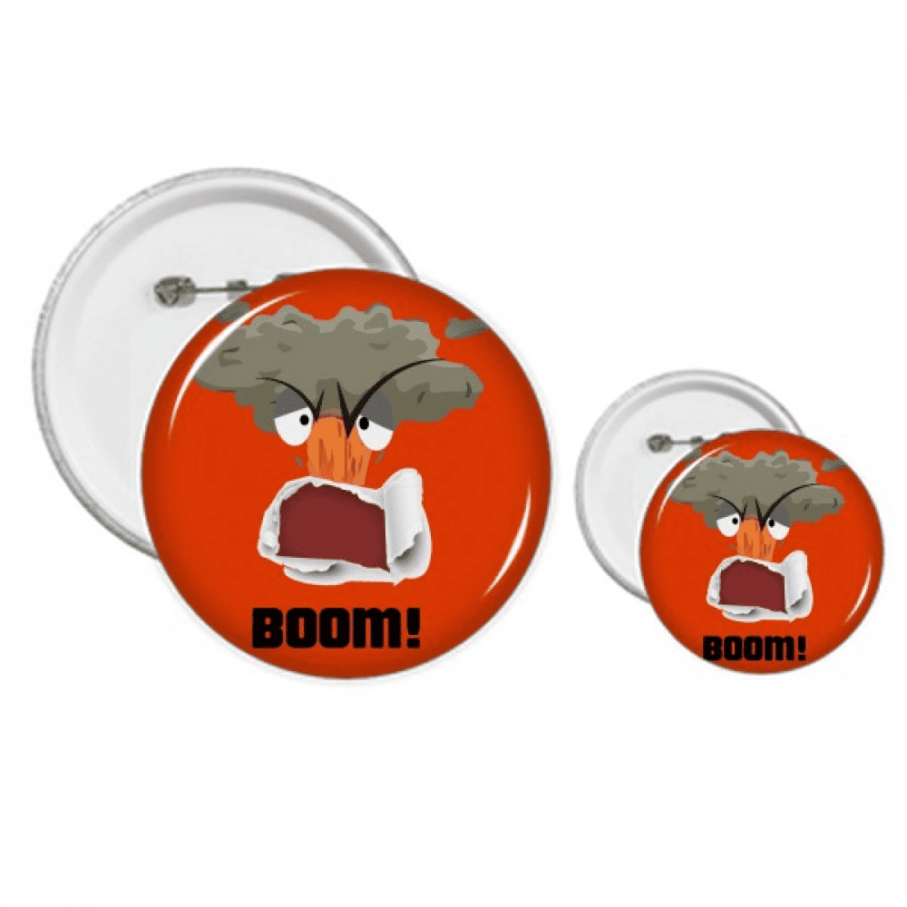 Angry Red Emotion Volcano Eruption Pins Badge Button Design Kit Craft ...