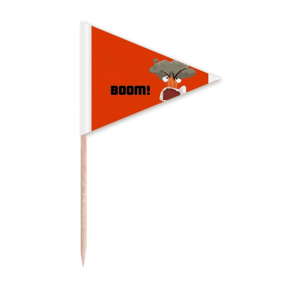 Angry Red Emotion Volcano Eruption Toothpick Triangle Cupcake Toppers ...