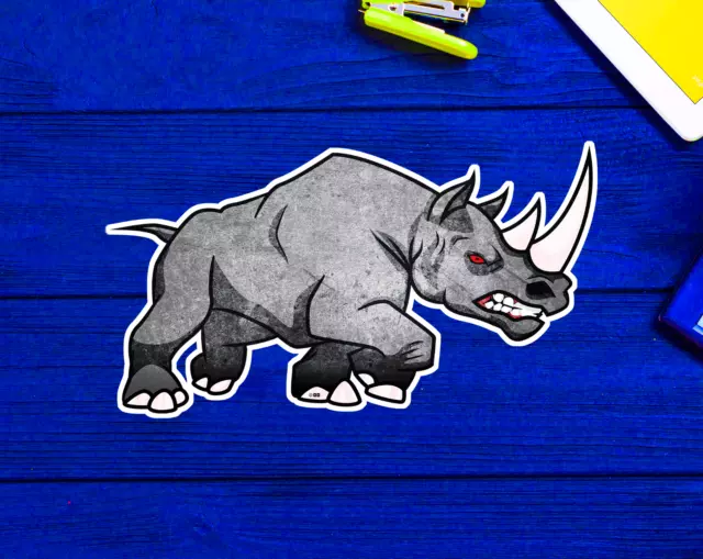 Angry Rhino Mad Rhinoceros Mean African Animal Sticker Phone Decal ...