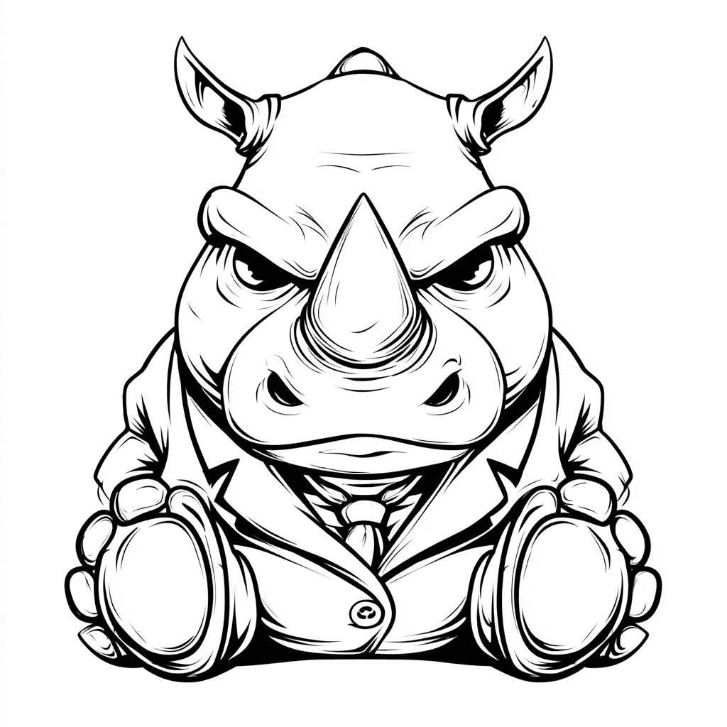 Angry Rhino in Suit Car Sticker – Cool Tough Animal Vinyl Decal for ...