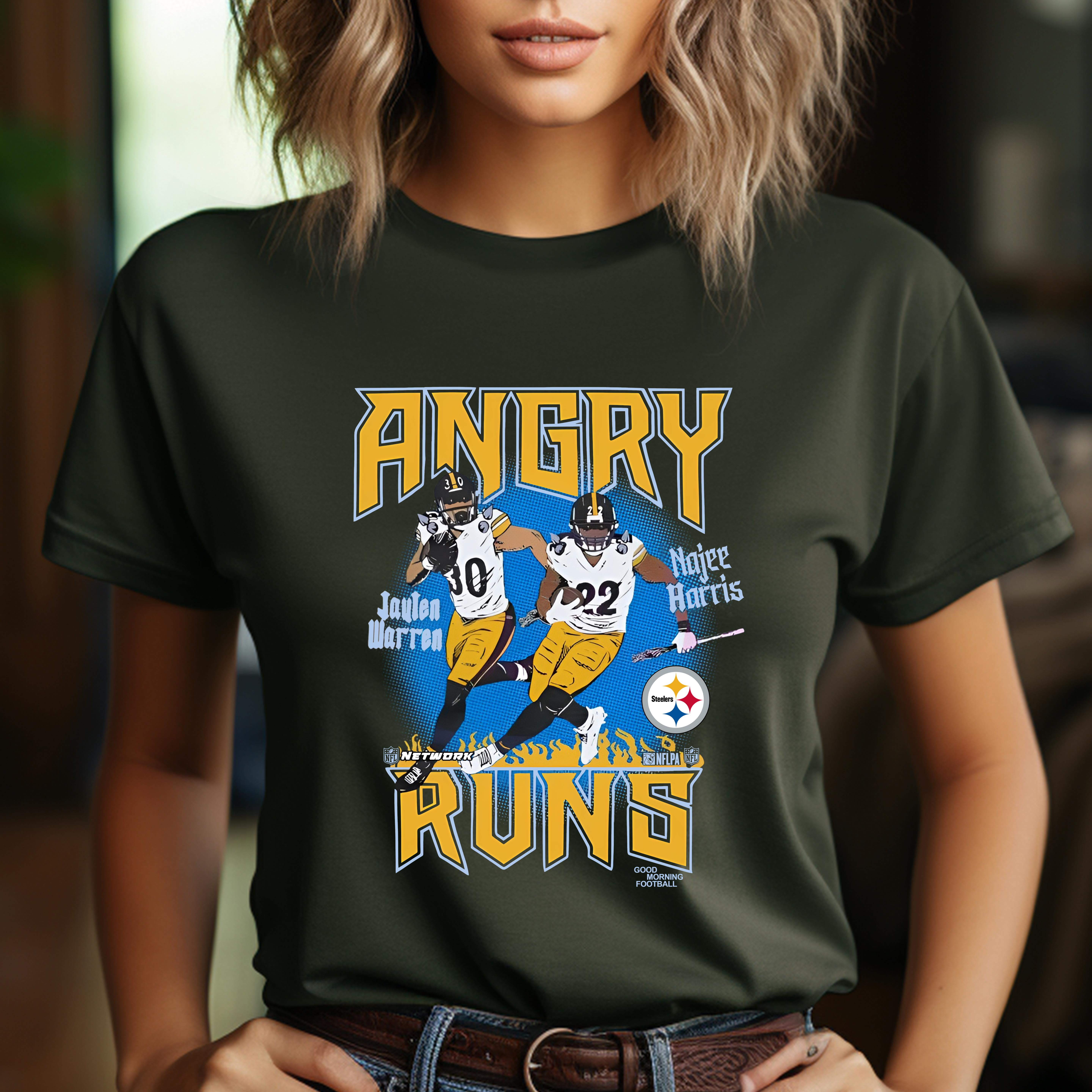 Angry Runs Steelers Jaylen Warren And Najee Harris Shirt Angry Runs ...