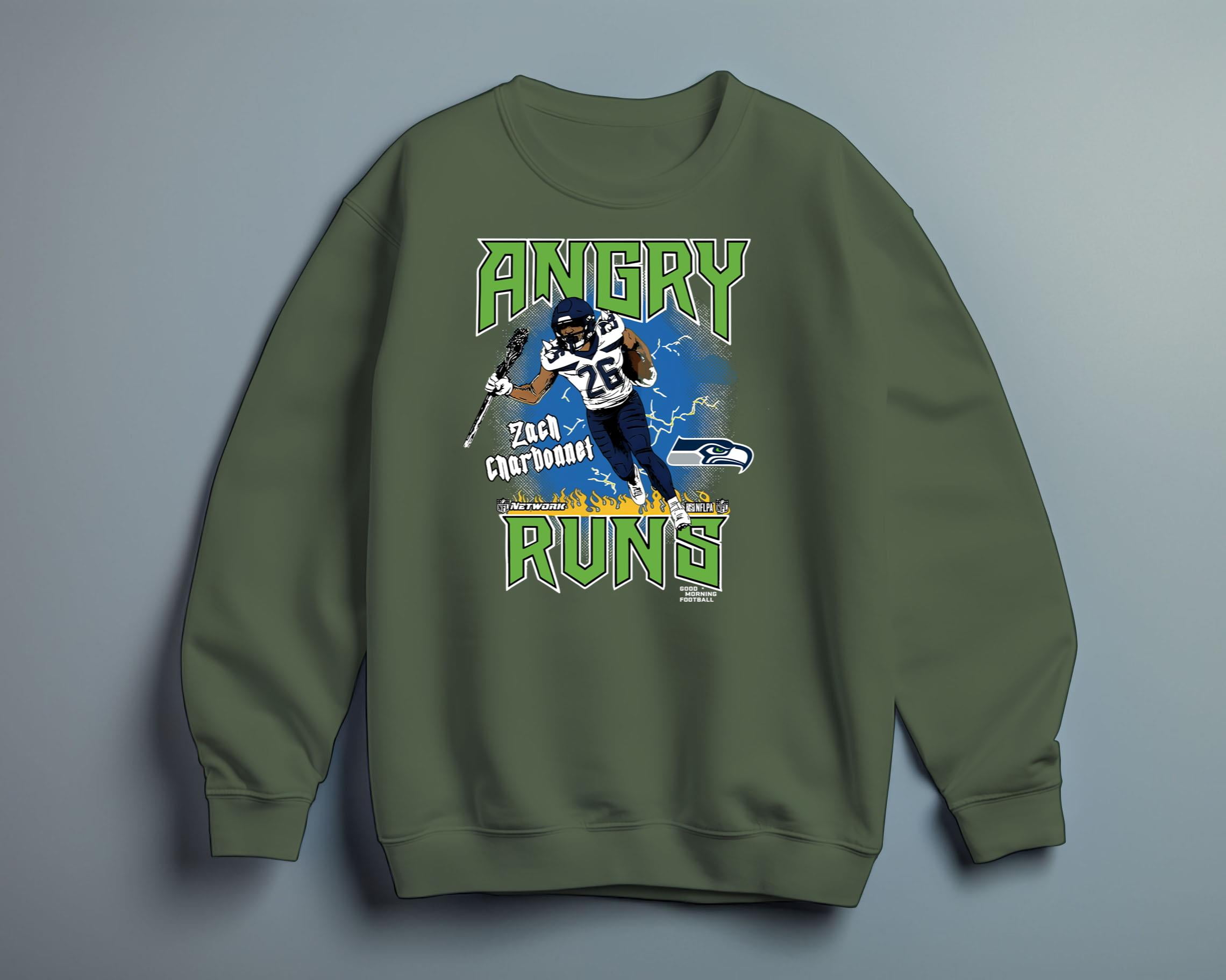 Angry Runs T Shirt Angry Runs Football Team Zach Charbonnet Shirt Angry ...