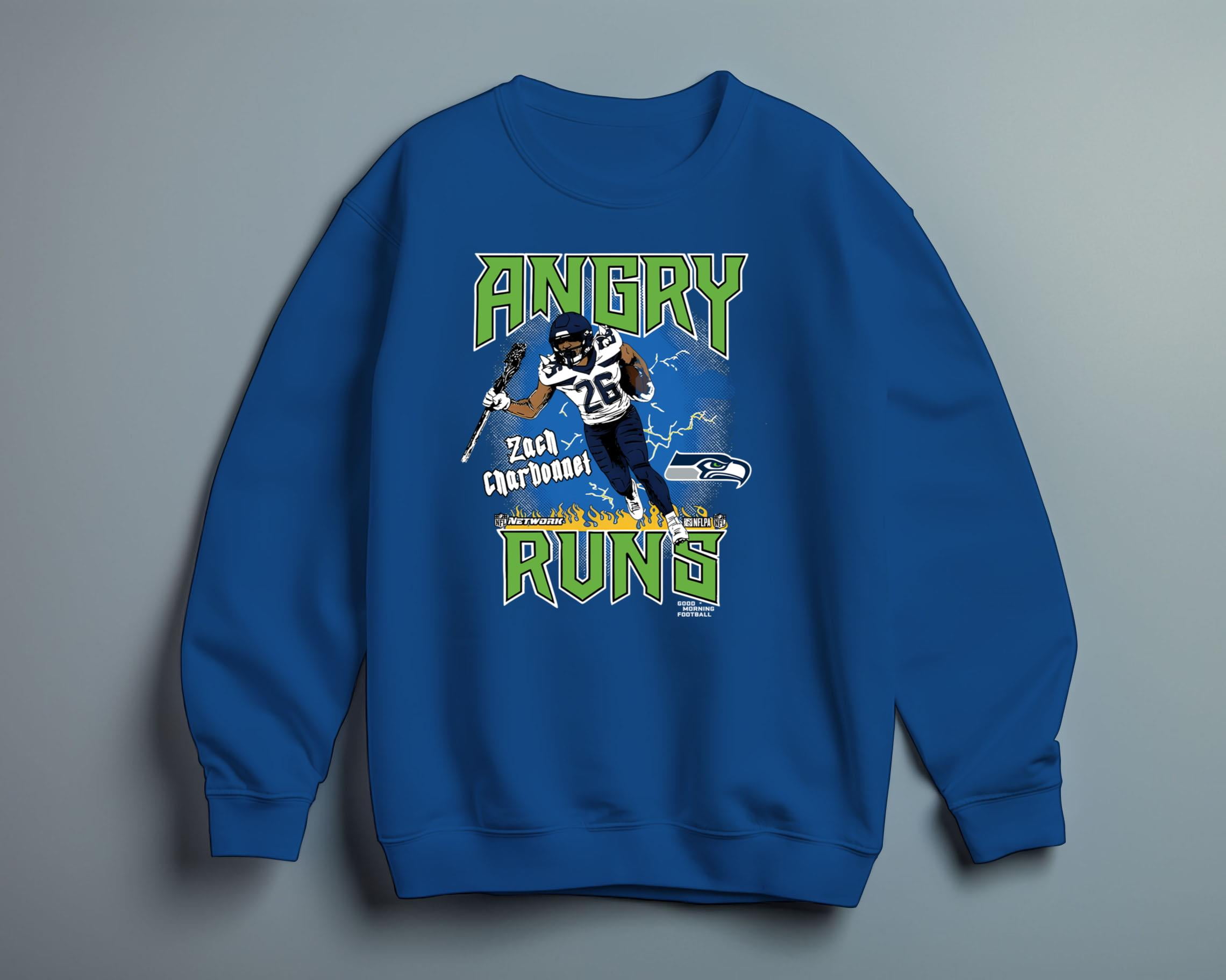 Angry Runs T Shirt Angry Runs Football Team Zach Charbonnet Shirt Angry ...