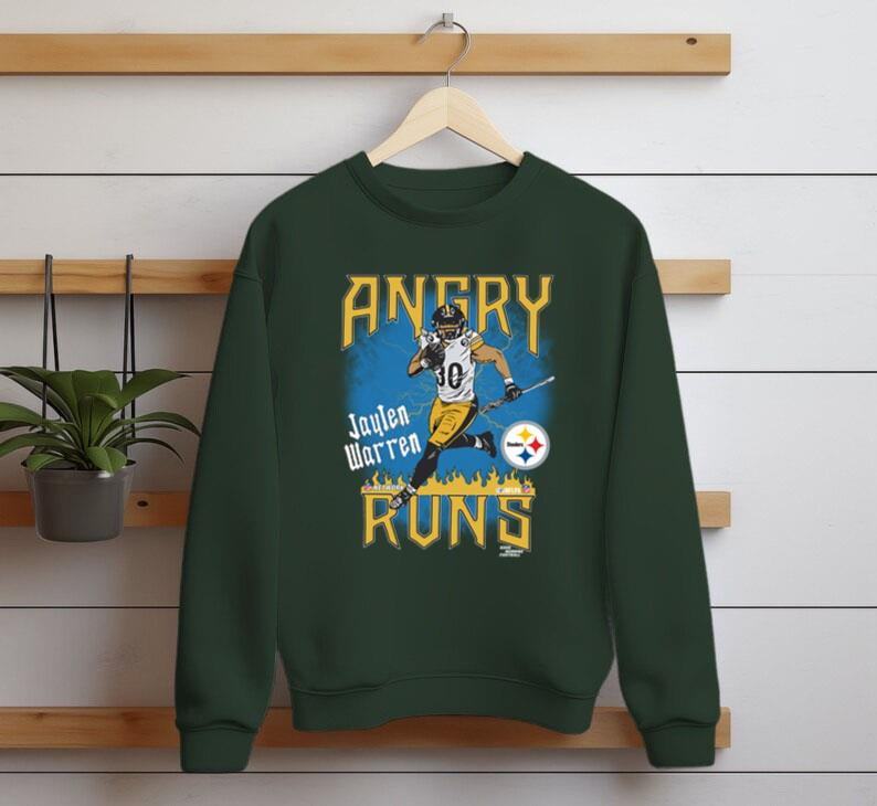 Angry Runs T Shirt Kyle Brandt Angry Runs Jaylen Warren Shirt, New ...