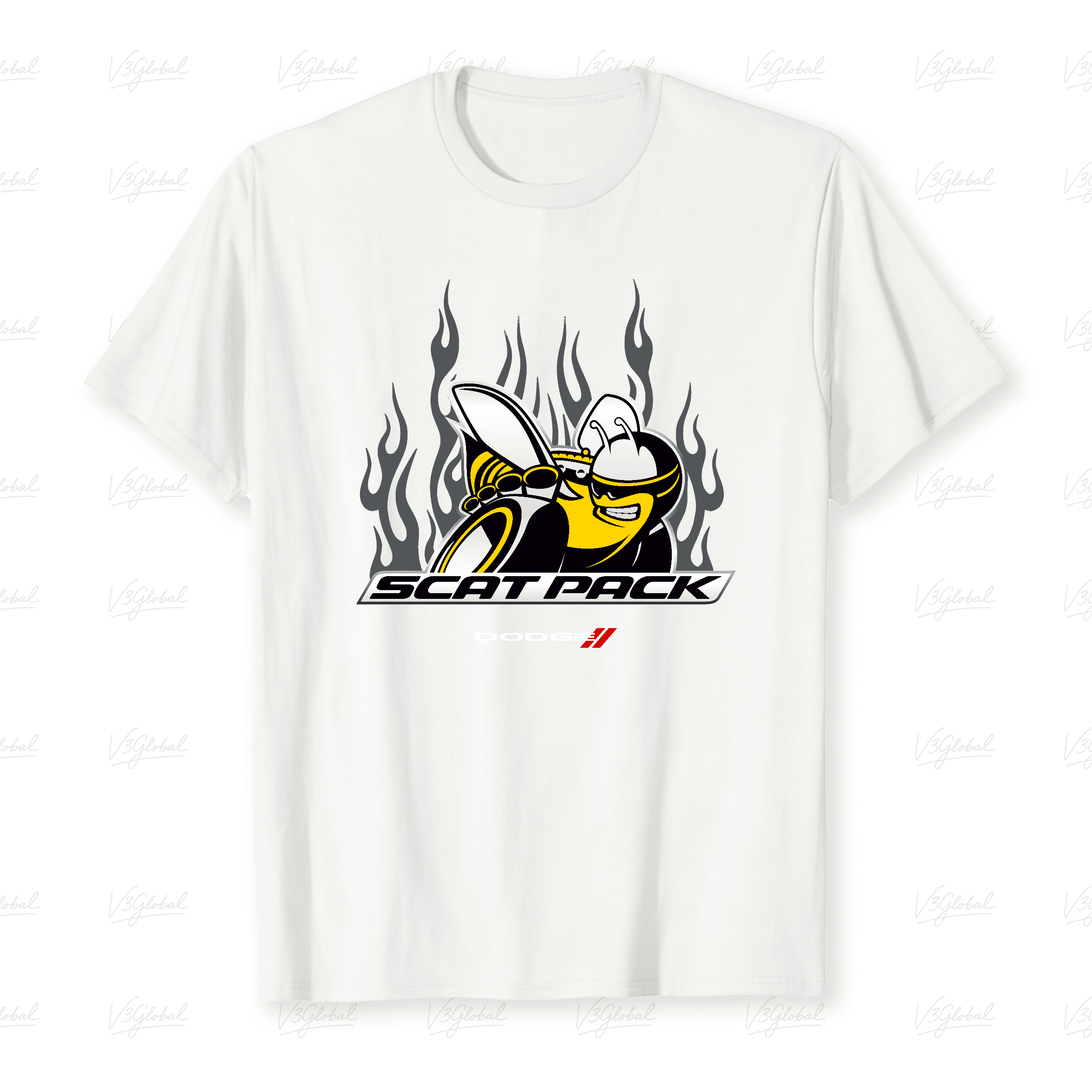 Angry Scat Pack Flames Cool Muscle Car Enthusiast Graphic Art Unisex T ...