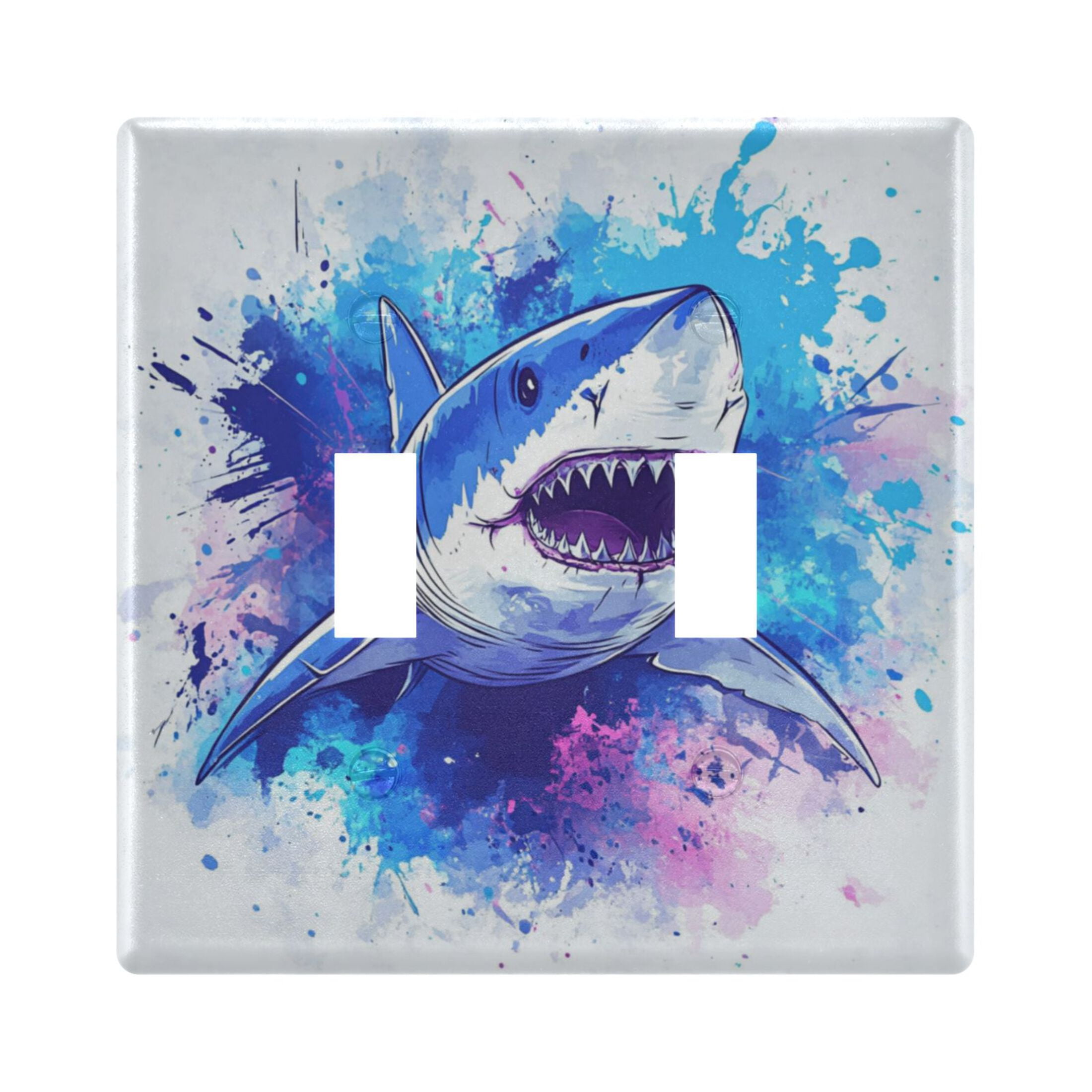 Angry Shark Decorative Light Switch Plates Switch Cover Decorative Wall ...