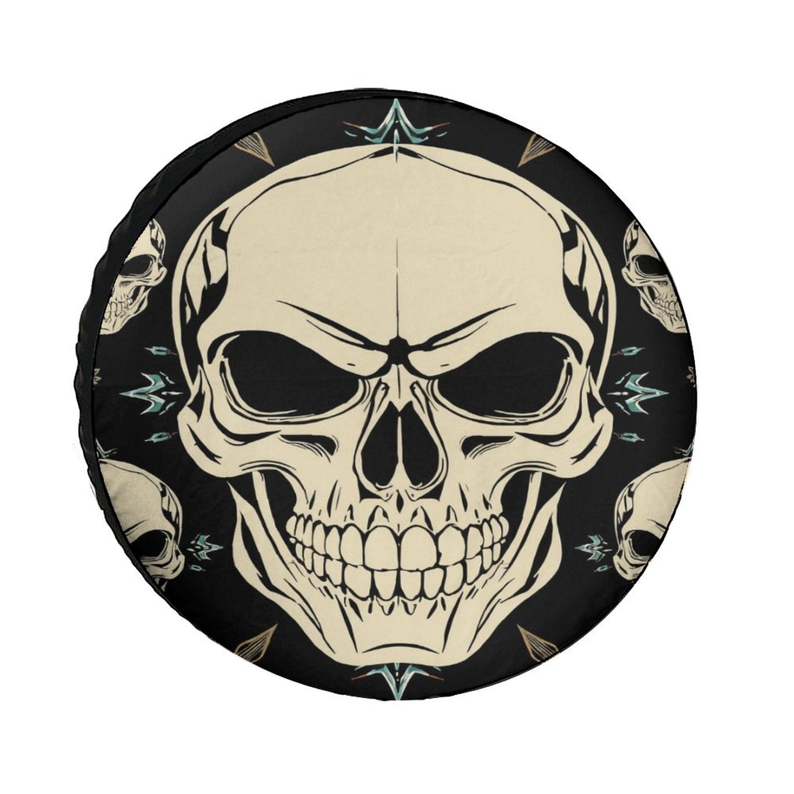Angry Skull Pattern Background Design Spare Tire Cover Weatherproof ...