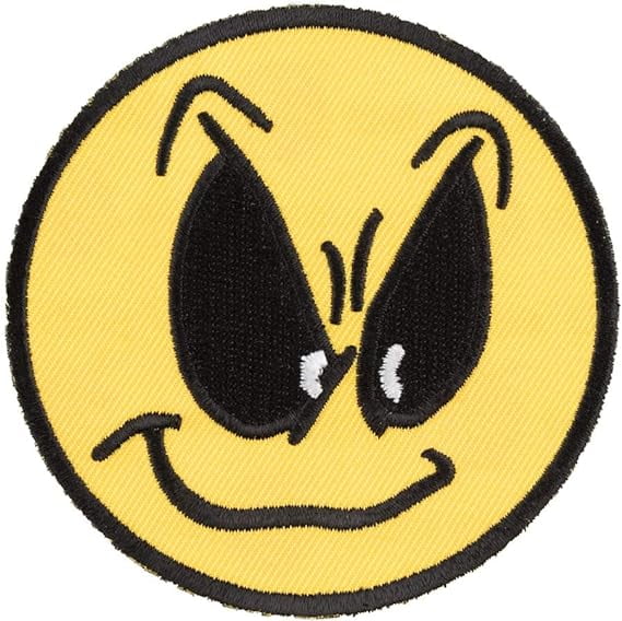 Angry Smiley Face Patch, Smiley Face Patches - Walmart.com