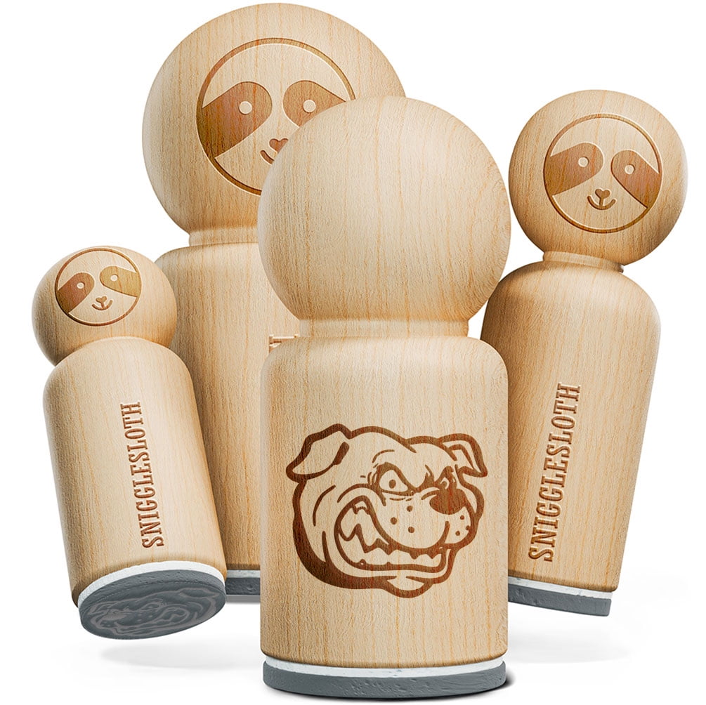 Angry Snarling Cartoon Bulldog Pit Bull Dog Rubber Stamp for Stamping ...