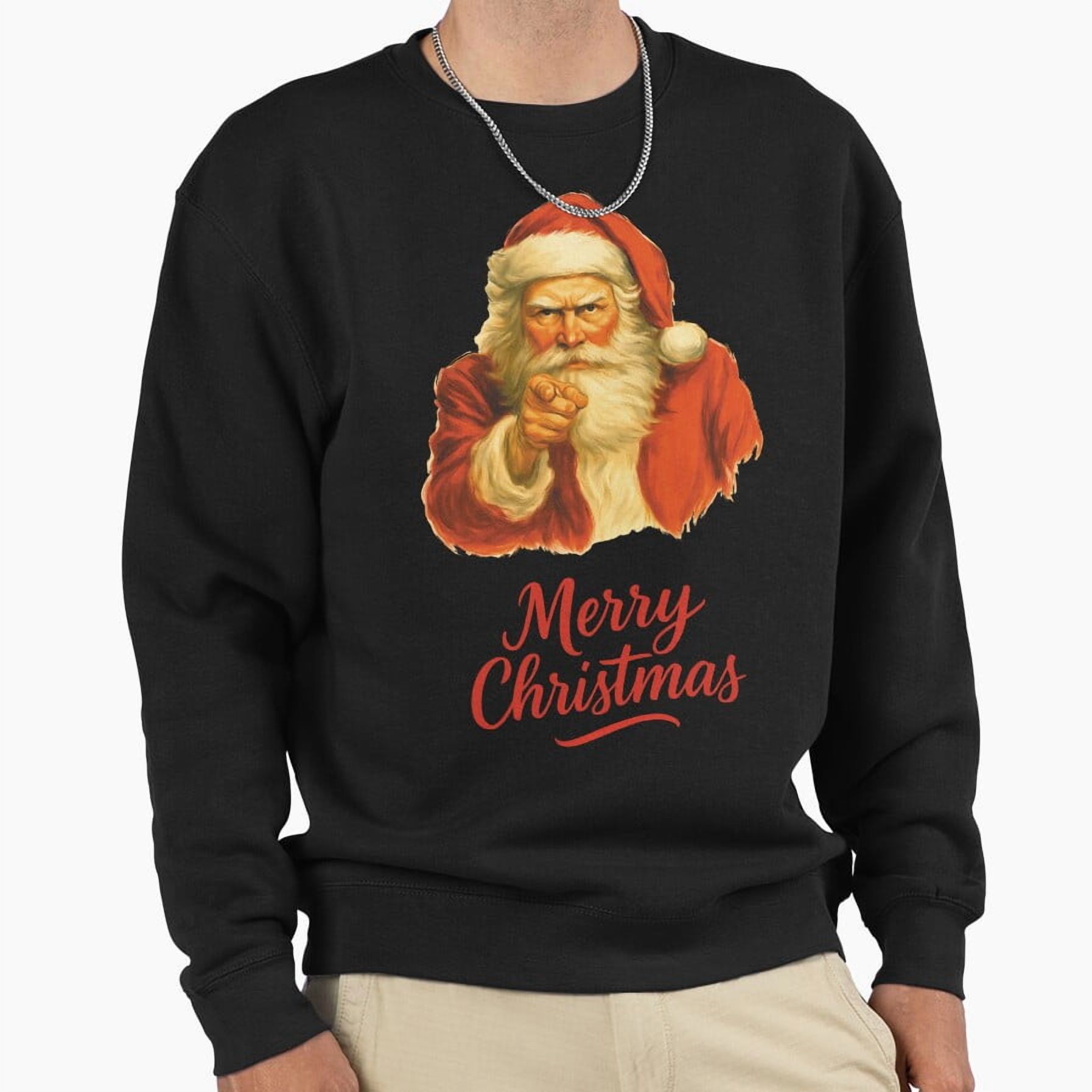 Angry St. Nick Claus Pointing Merry Christmas Funny Graphic Unisex ...