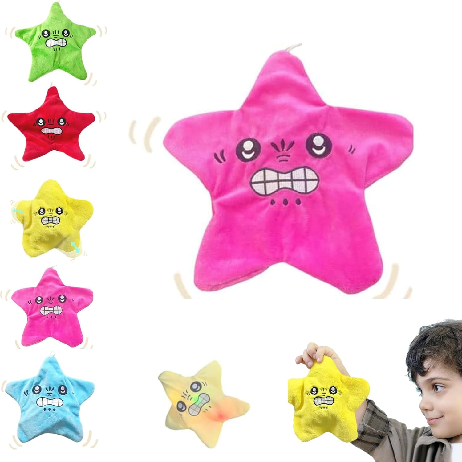 Angry Star Plush Moving,5 Colors Angry Starfish,8in Angry Starfish Toy ...