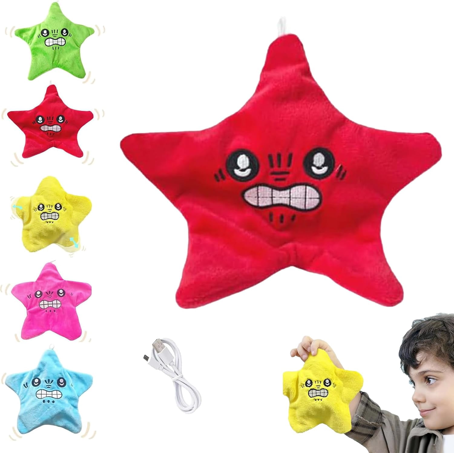 Angry Star Plush Moving,5 Colors Angry Starfish,Moving Star Plush ...