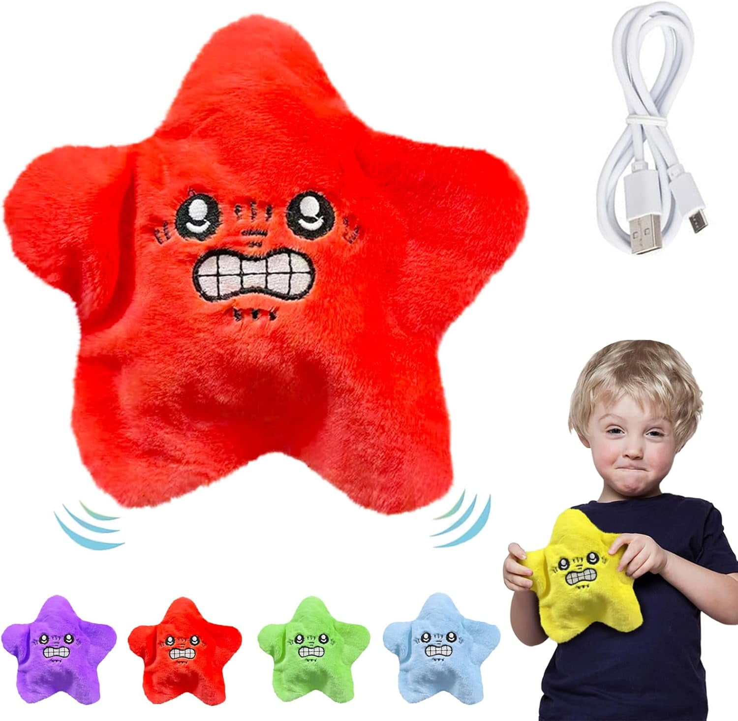 Angry Star Plush Moving, Angry Starfish Toy, 8in Moving Funny Angry ...