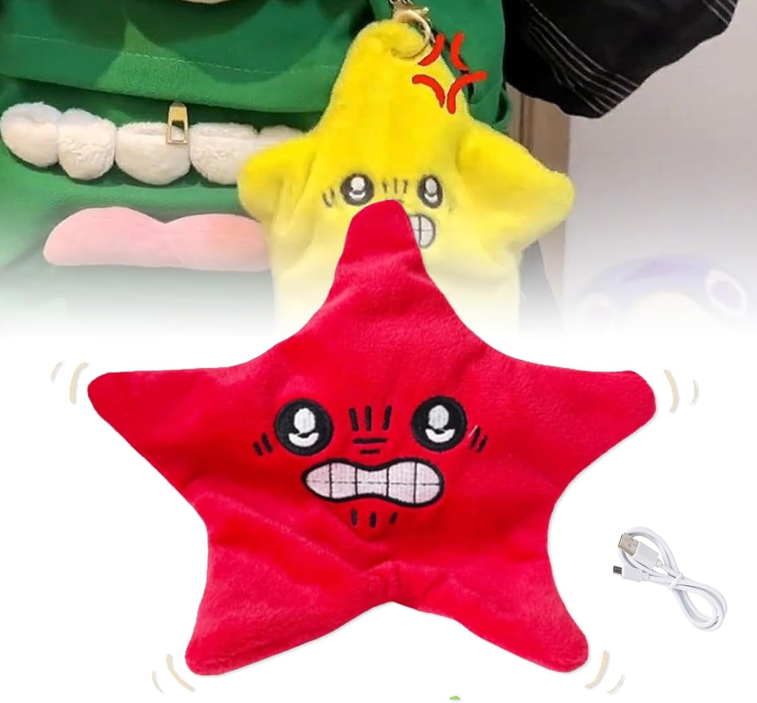 Angry Starfish Toy,Angry Star Plush Moving,Angry Star Face,Chikawa ...