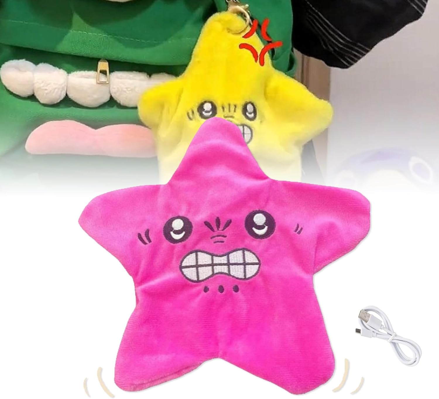 Angry Starfish Toy,Angry Star Plush Moving,Angry Star Face,Chikawa ...