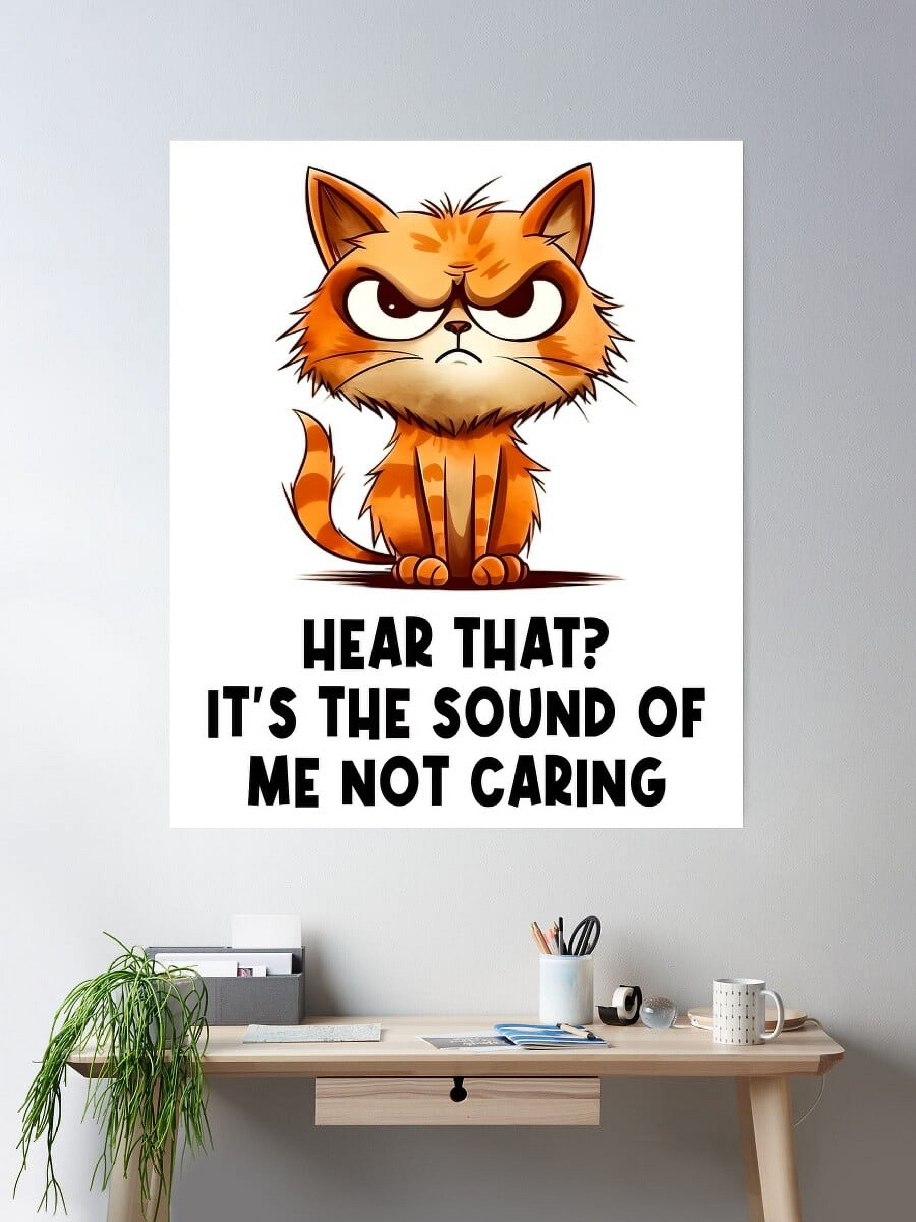 Angry Stressed Cat Funny Stress Meme For Cat Lovers Poster Wall Art ...