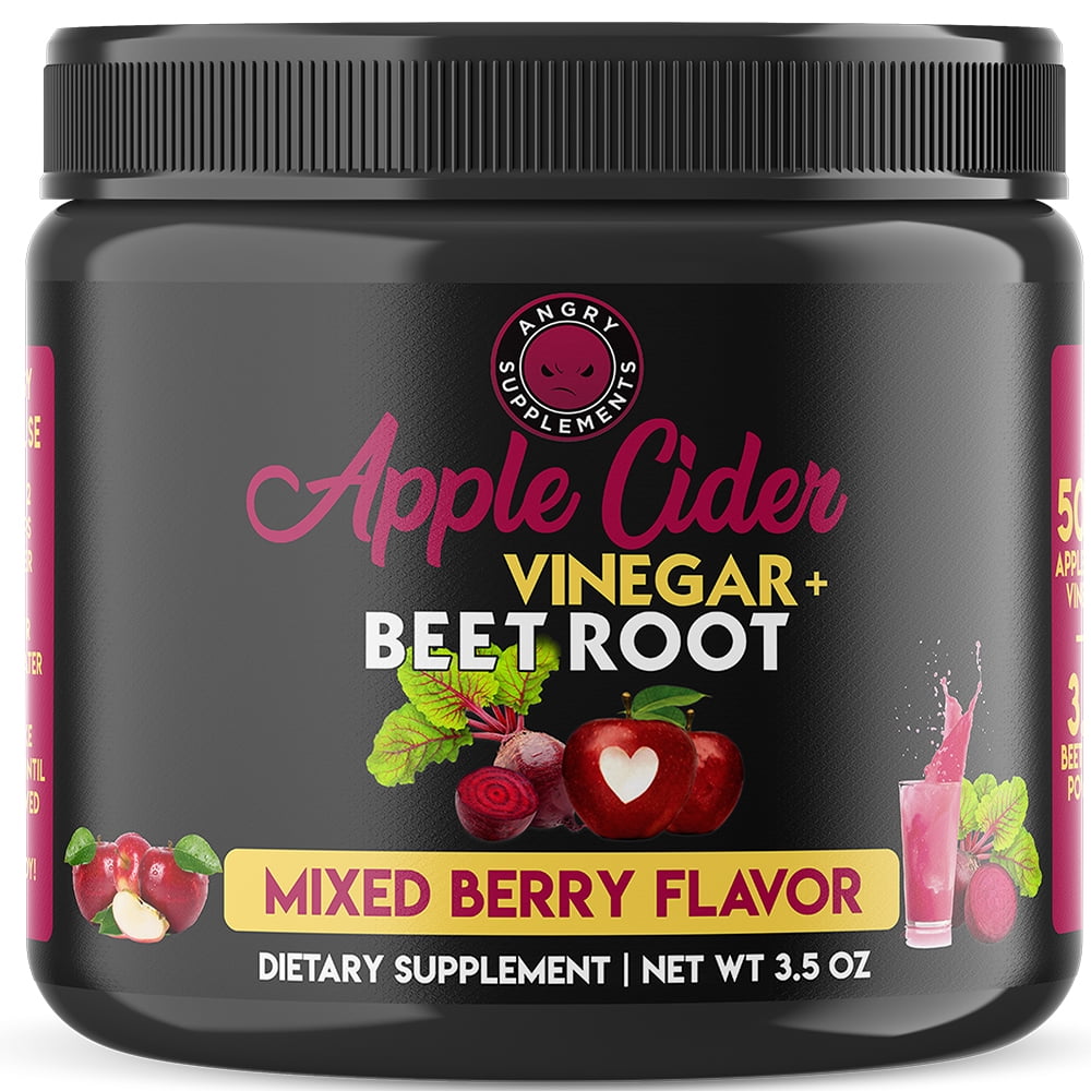 Angry Supplements Apple Cider Vinegar + Beet Root Drink Mix, Detox ...