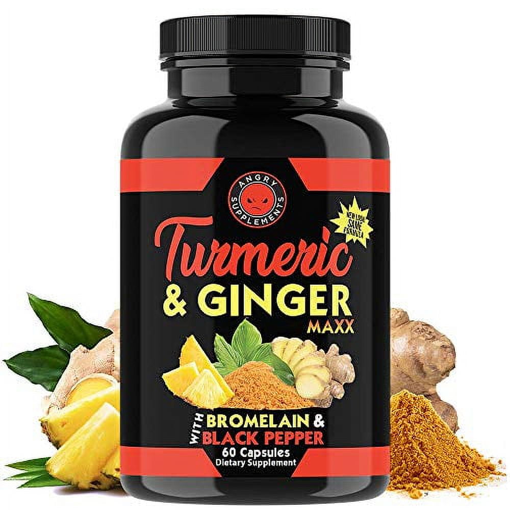 Angry Supplements Turmeric & Ginger Maxx, 95% Curcumin, Antioxidant ...