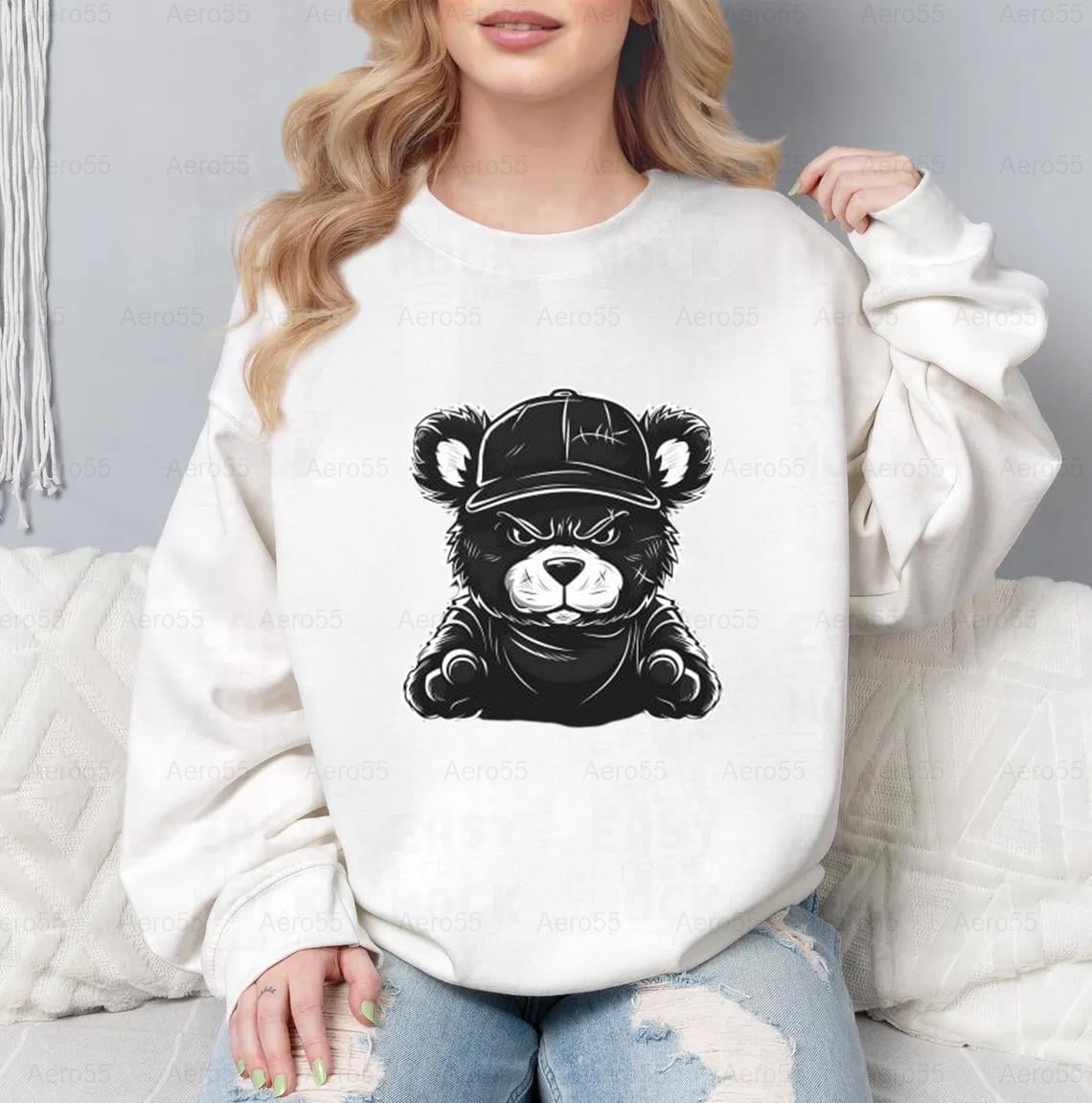 Angry Teddy Bear Sweatshirt with Bold and Funny Fashion Energy, for men ...
