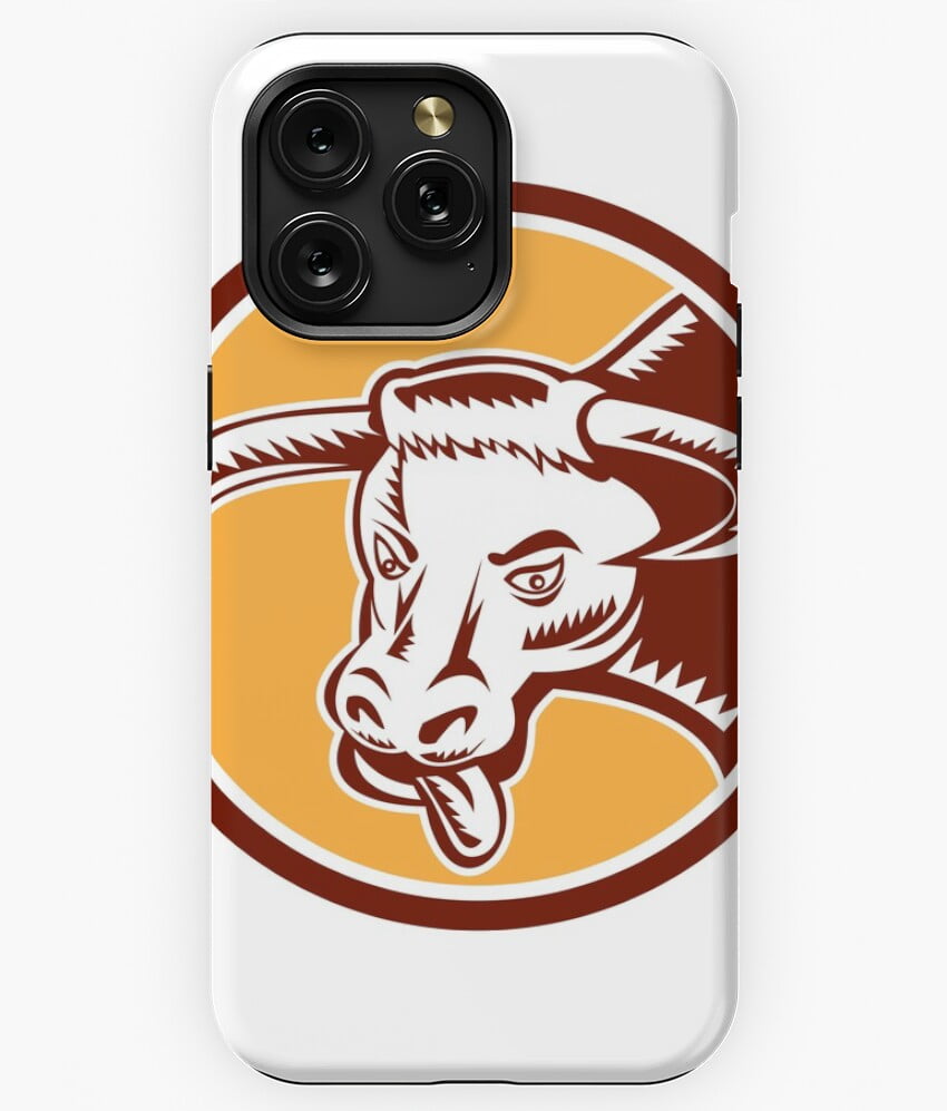Angry Texas Longhorn Bull Head Art G7435 Phone Case for iPhone17 16 15 ...
