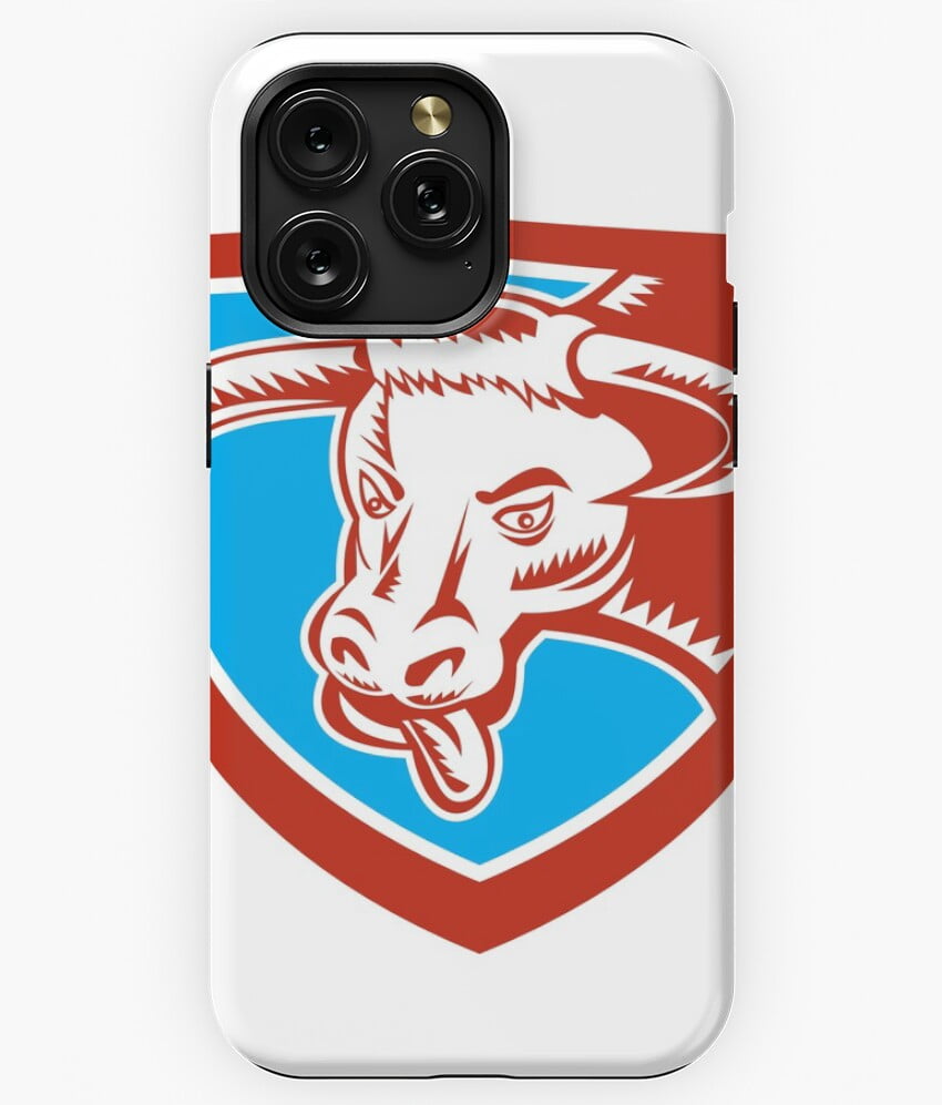 Angry Texas Longhorn Bull Shield G7424 Phone Case for iPhone17 16 15 14 ...