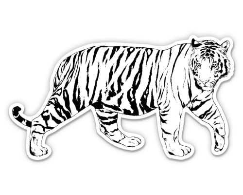 Angry Tiger - 12" Vinyl Sticker Waterproof Decal - Walmart.com