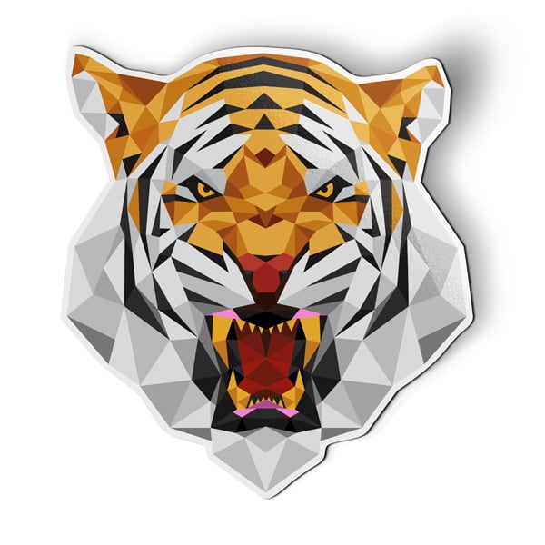 Angry Tiger Modern Triangles Design - 5.5" Magnet for Car Locker ...