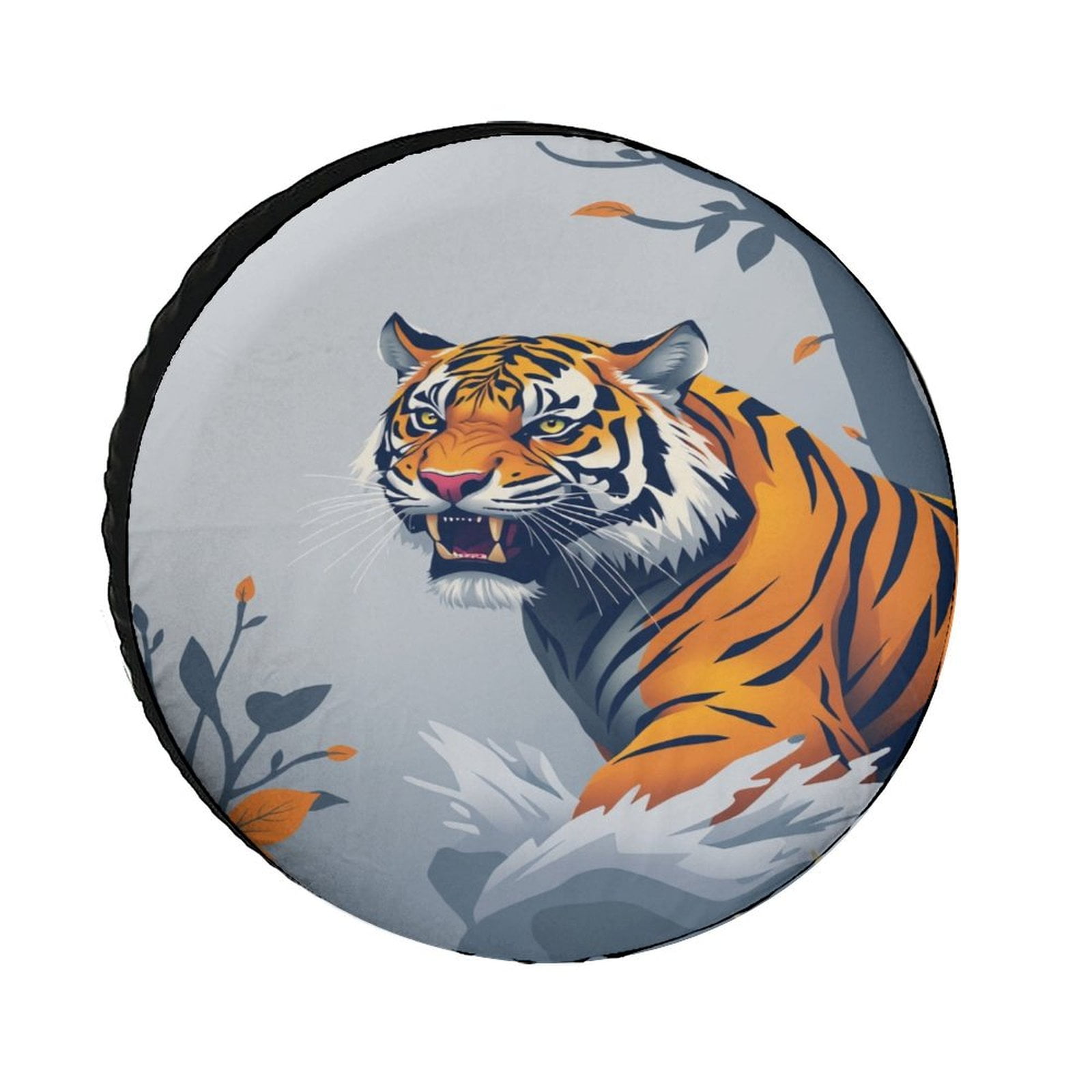 Angry Tiger Nature Artwork Design Spare Tire Cover Weatherproof Wheel ...