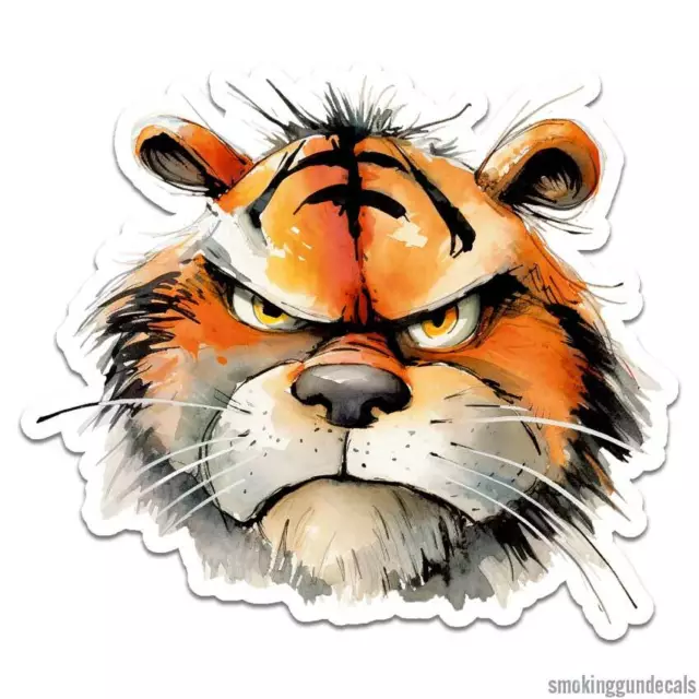 Angry Tiger Sticker Indoor Outdoor Phone Decal Water Bottle Stickers ...
