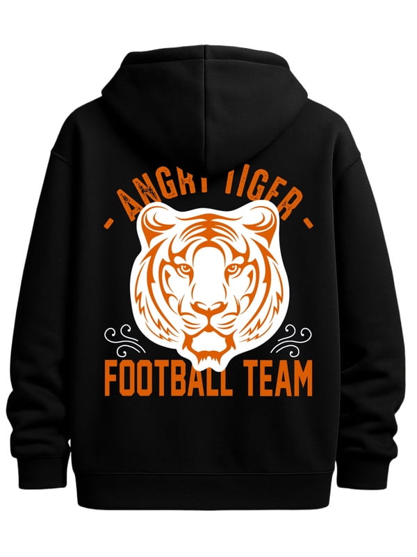 Angry Tiger Team graphic hoodies for men sweatshirts black Hooded ...