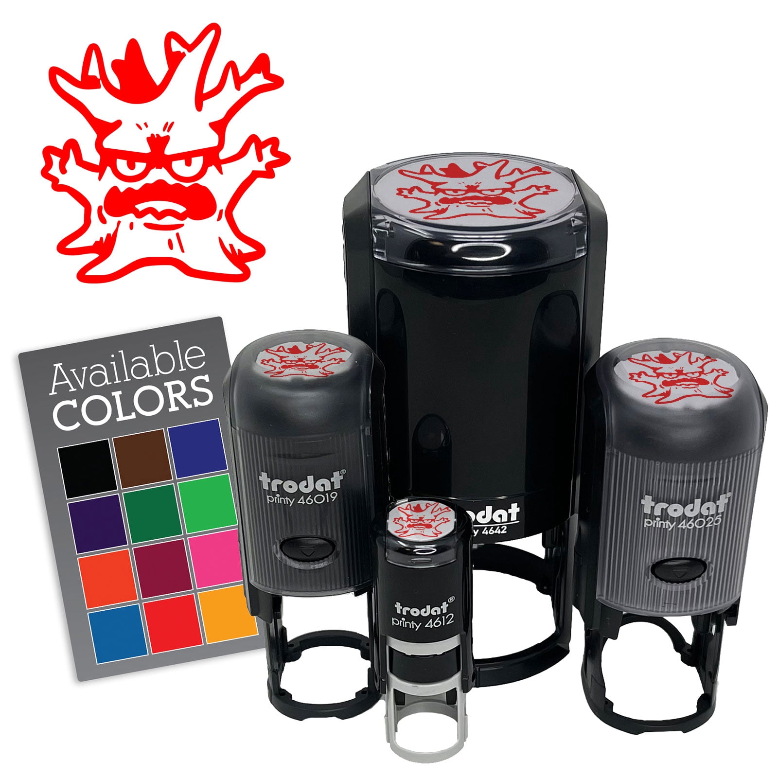 Angry Tree Monster Creature with Face Self-Inking Rubber Stamp for ...