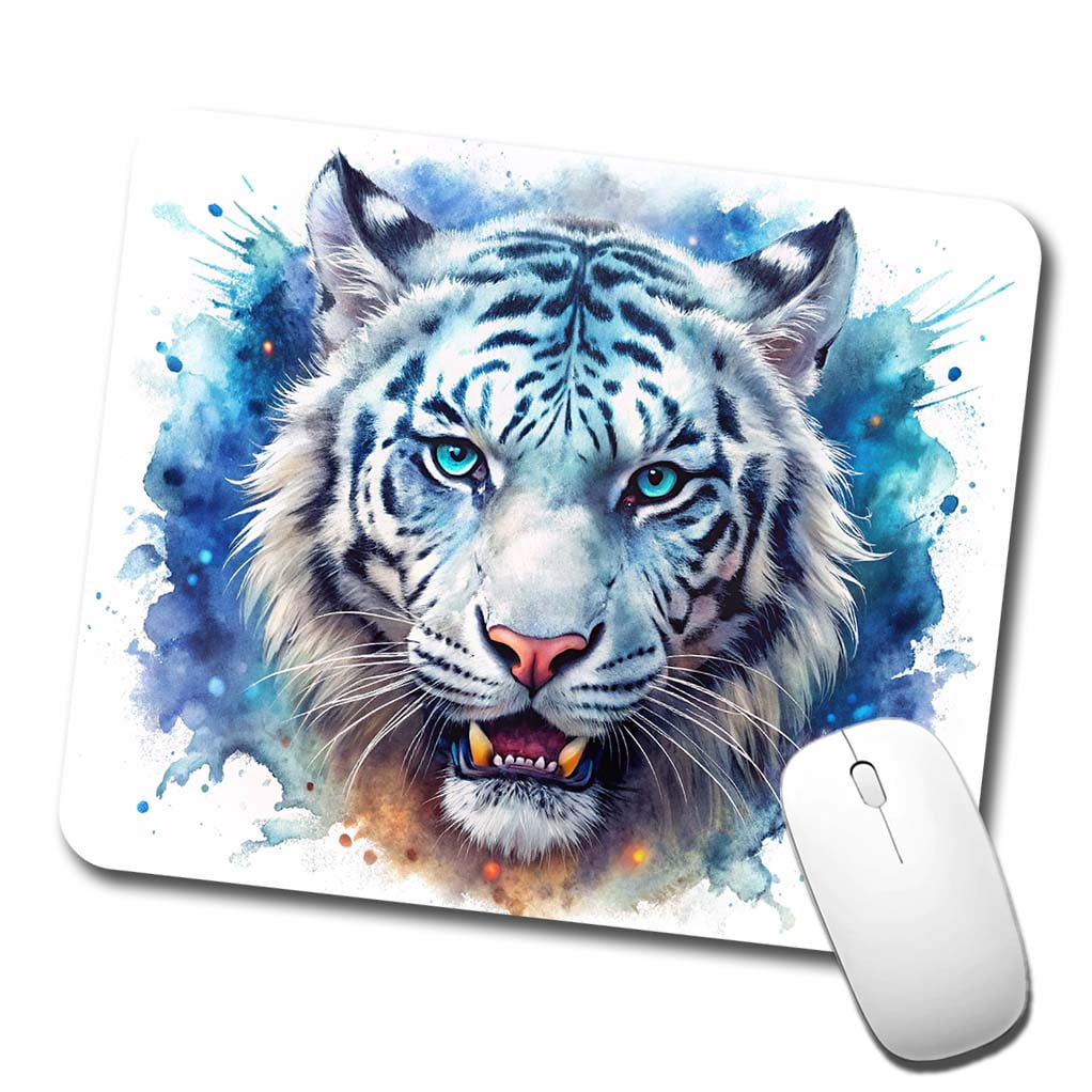 Angry White Tiger Watercolor Mouse Pad Low Profile Gaming Mat - Walmart.com