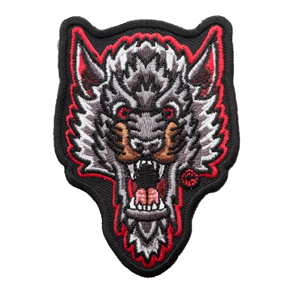 Angry Wolf Head Embroidered Patch, Animal Patches - Walmart.com