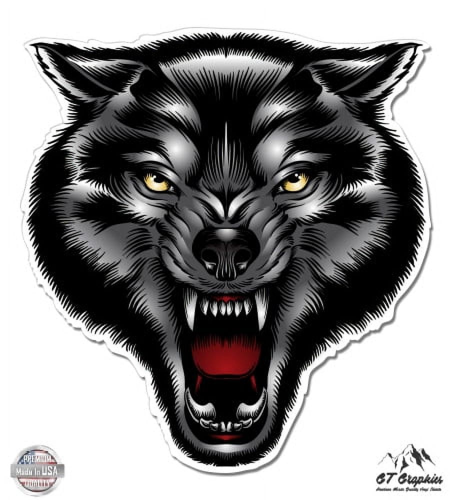 Angry Wolf Styling - 12" Vinyl Sticker Waterproof Decal - Walmart.com
