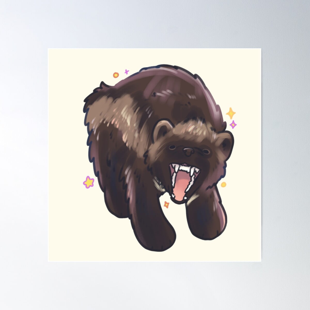 Angry Wolverine Poster Wall Art, Modern Wall Decor For Living Room ...