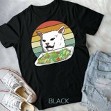 Angry Women Yelling At Confused Cat At Dinner Table Cat Unisex T-Shirt ...