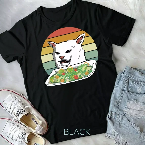 Angry Women Yelling At Confused Cat At Dinner Table, Funny Meme New ...