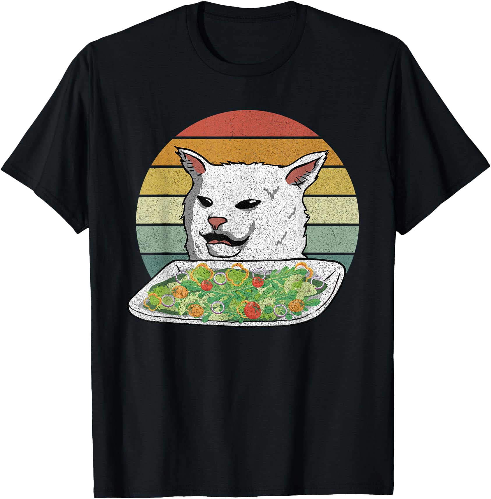 Angry Women Yelling At Confused Cat At Dinner Table Meme Cat T-Shirt ...
