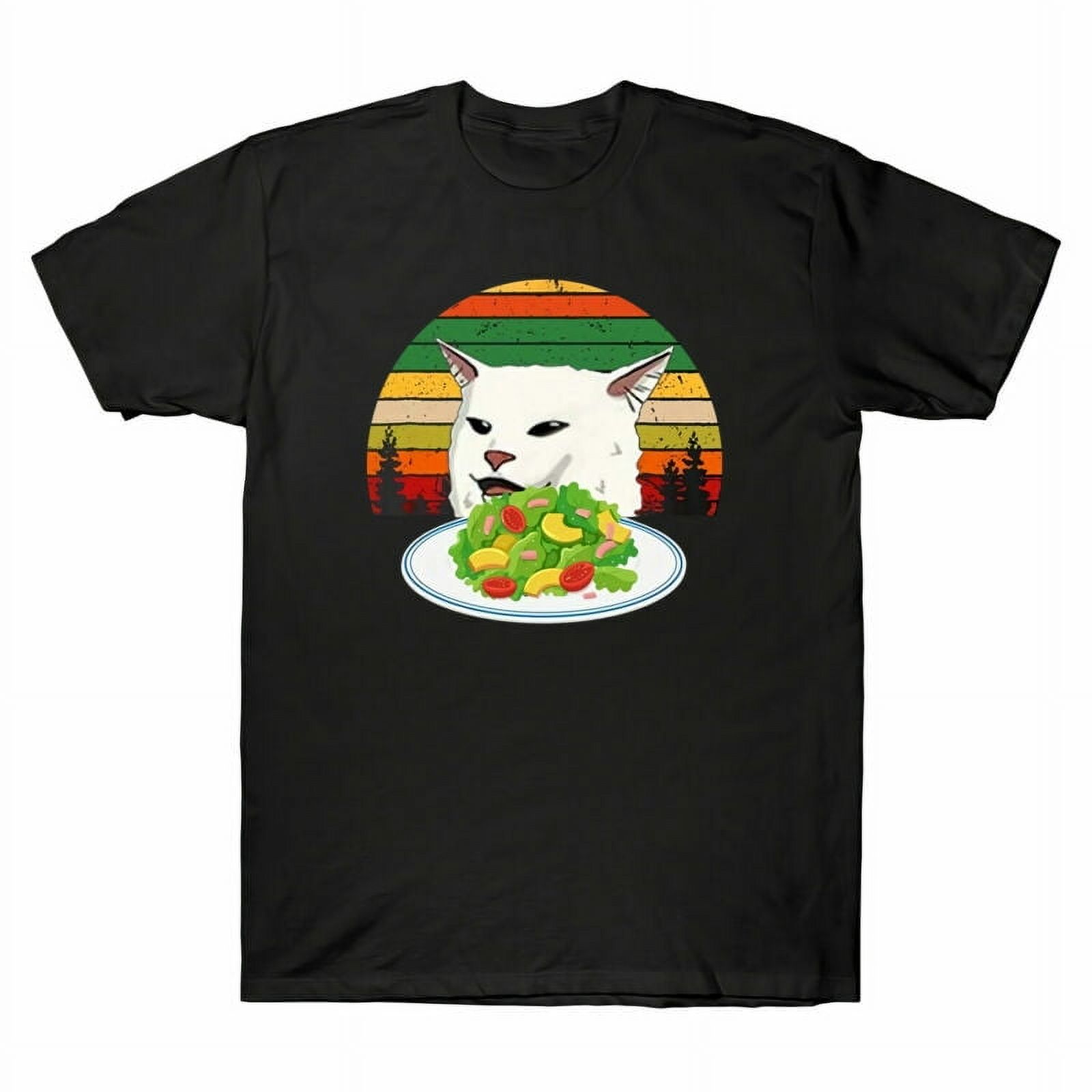 Angry Women Yelling At Confused Cat At Dinner Table Meme Vintage Retro ...