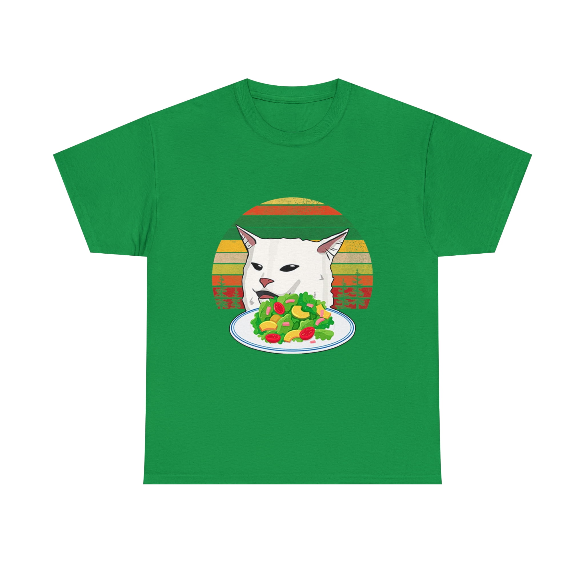 Angry Women Yelling at Confused Cat at Dinner Table Meme Tshirt ...