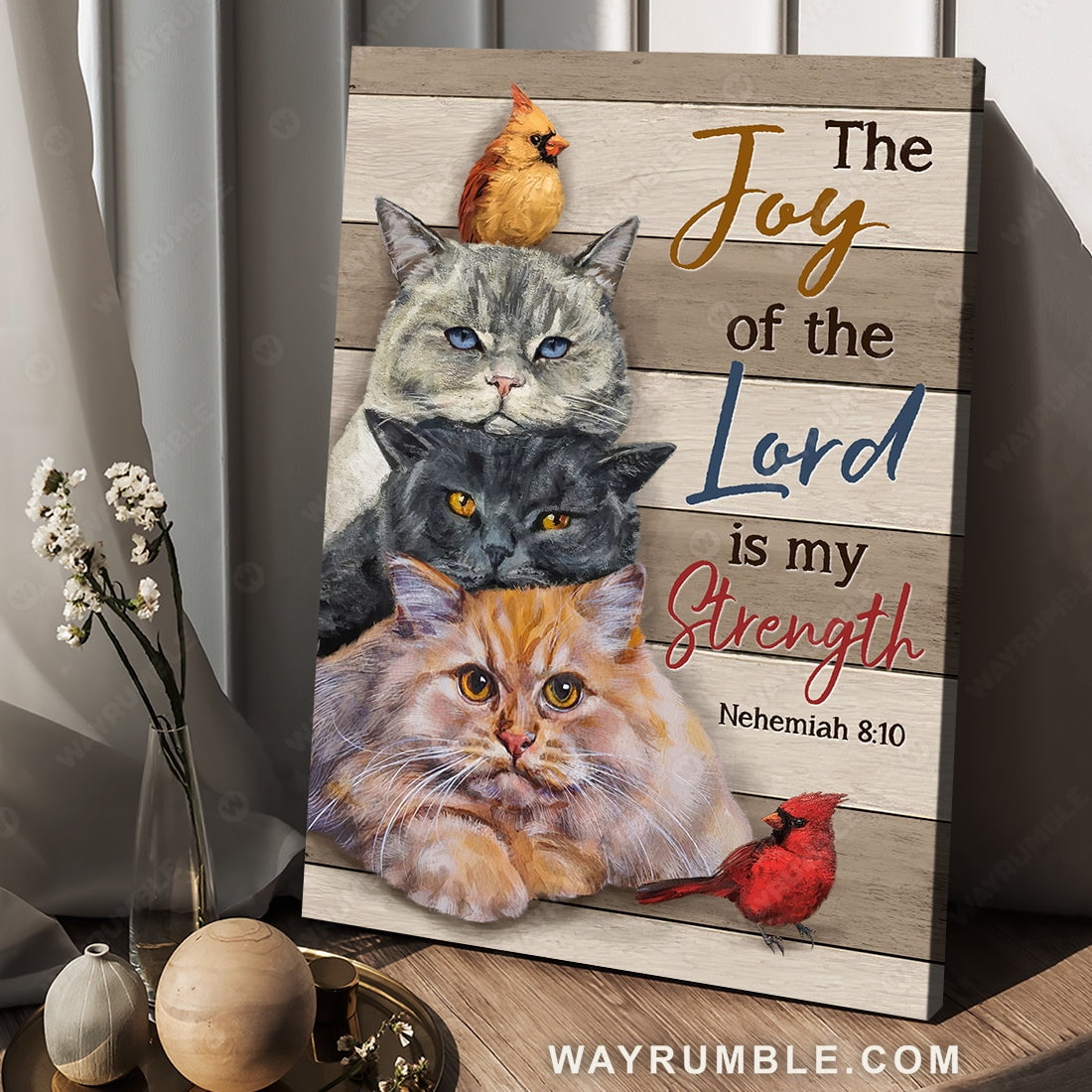 Angry cat painting, Pretty cardinal, The joy of the Lord is my strength ...