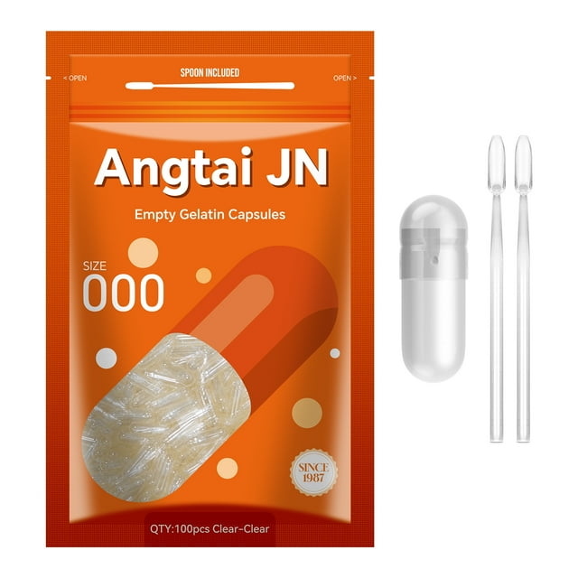 Angtai JN Empty Gelatin Capsules Size 000 - Clear Empty Gel Capsules ...