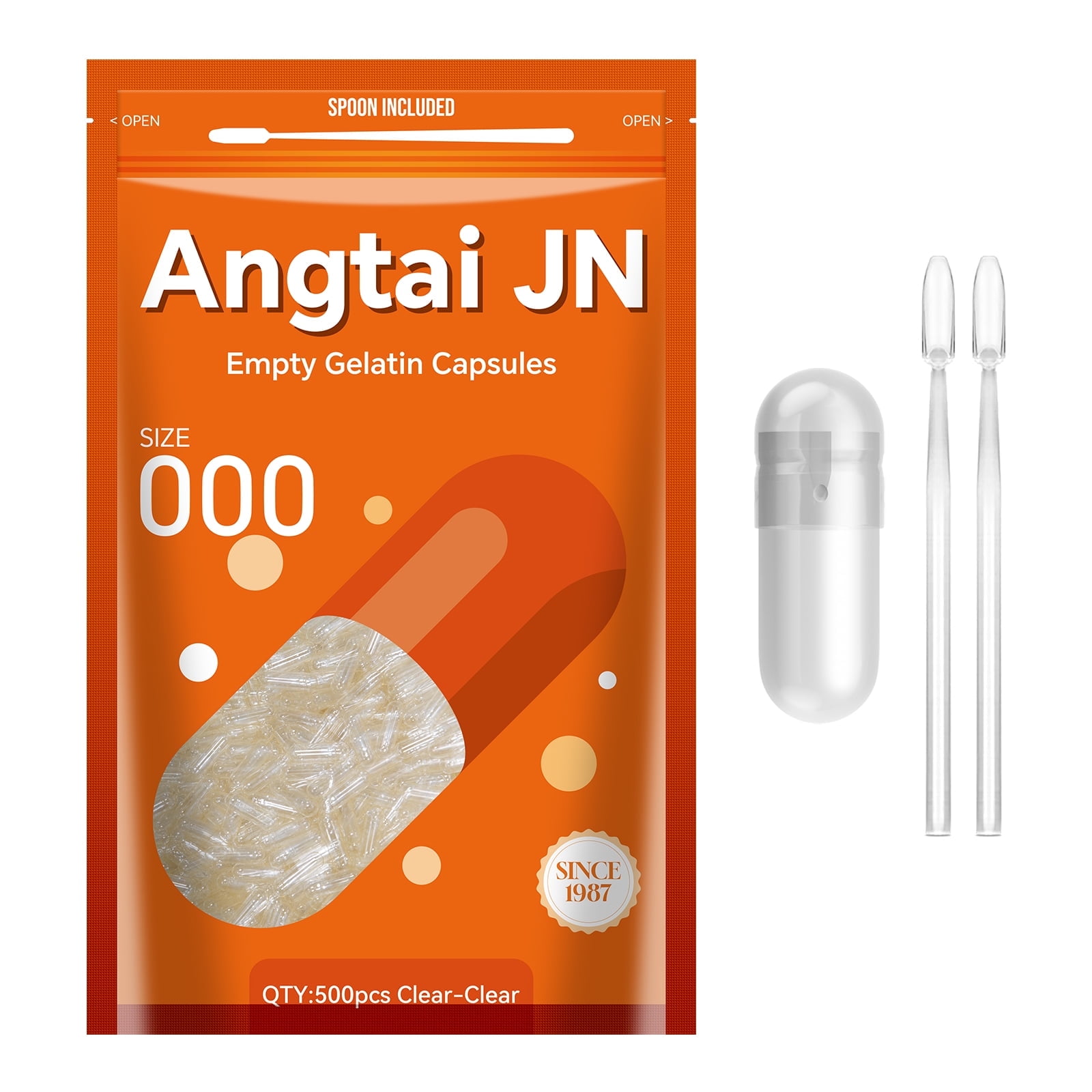 Angtai JN Size 000 Empty Gelatin Capsules - Clear Empty Gel Capsules ...