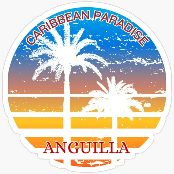 Anguilla Caribbean Paradise Sticker Phone Decal Water Bottle Stickers ...