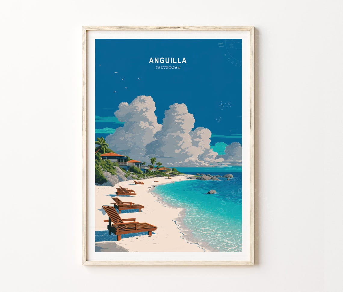 Anguilla Caribbean West Indies Island Nature Landscape Art, Stretched ...