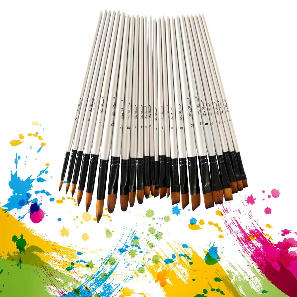 Angular Brushes Paintbrush Set Nylon Hair Paint Brush for Acrylic Oil ...