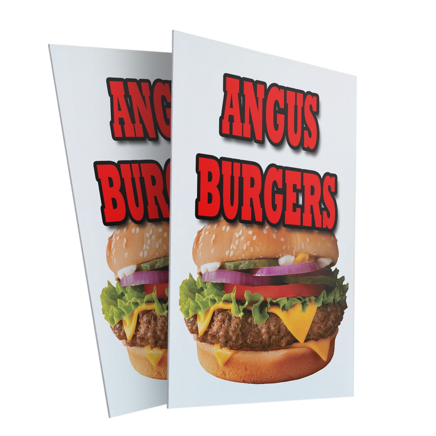 Angus Burgers (2-PACK) 24" x 36" Plastic Signs | Sign Insert 4mm ...